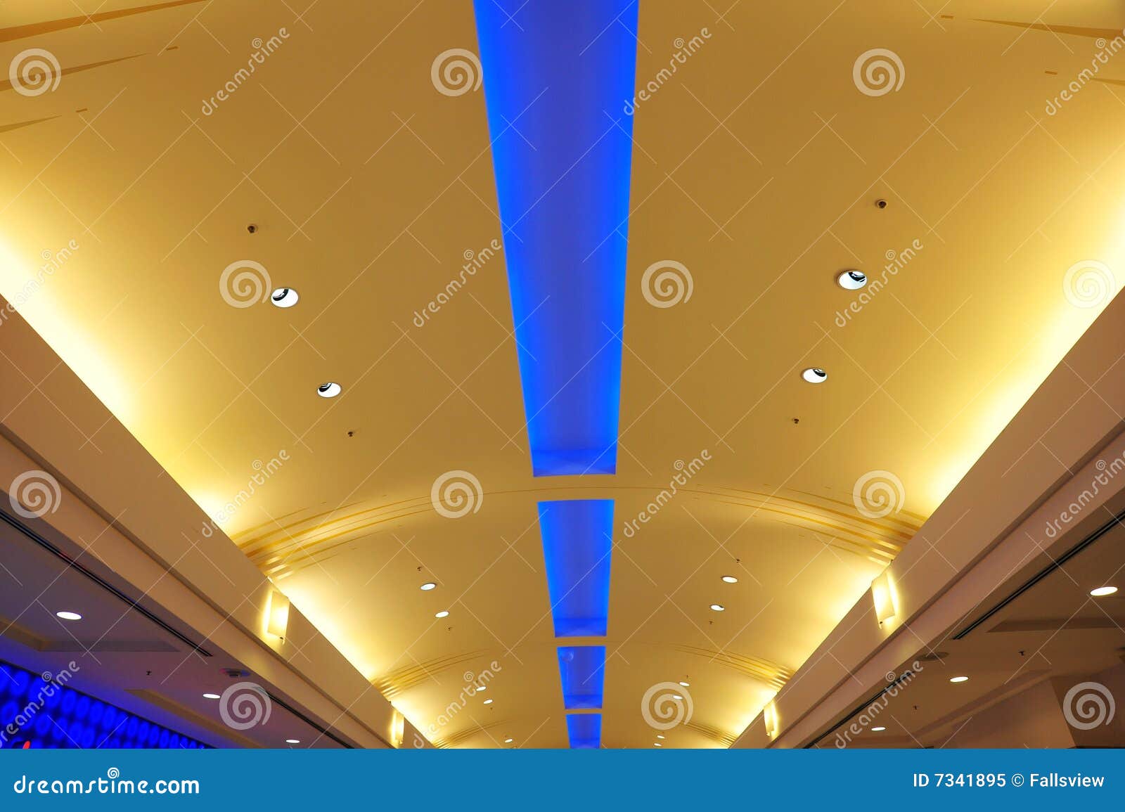 Shopping mall ceiling stock image. Image of details, blue - 7341895