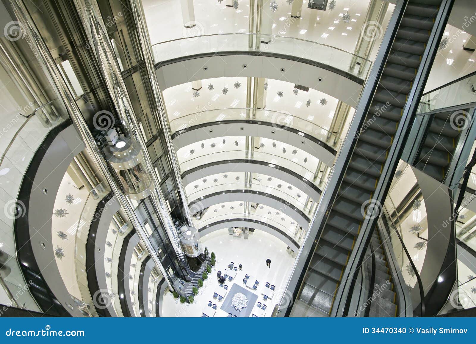 Diagonal Elevators In Motion Blur Moscow Metro Backdrop Royalty-Free ...