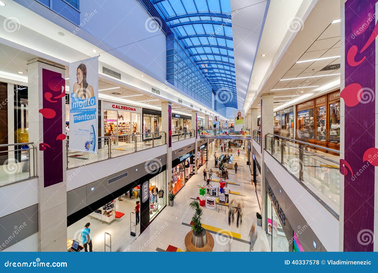 Shopping mall editorial stock photo. Image of escalator - 40337578