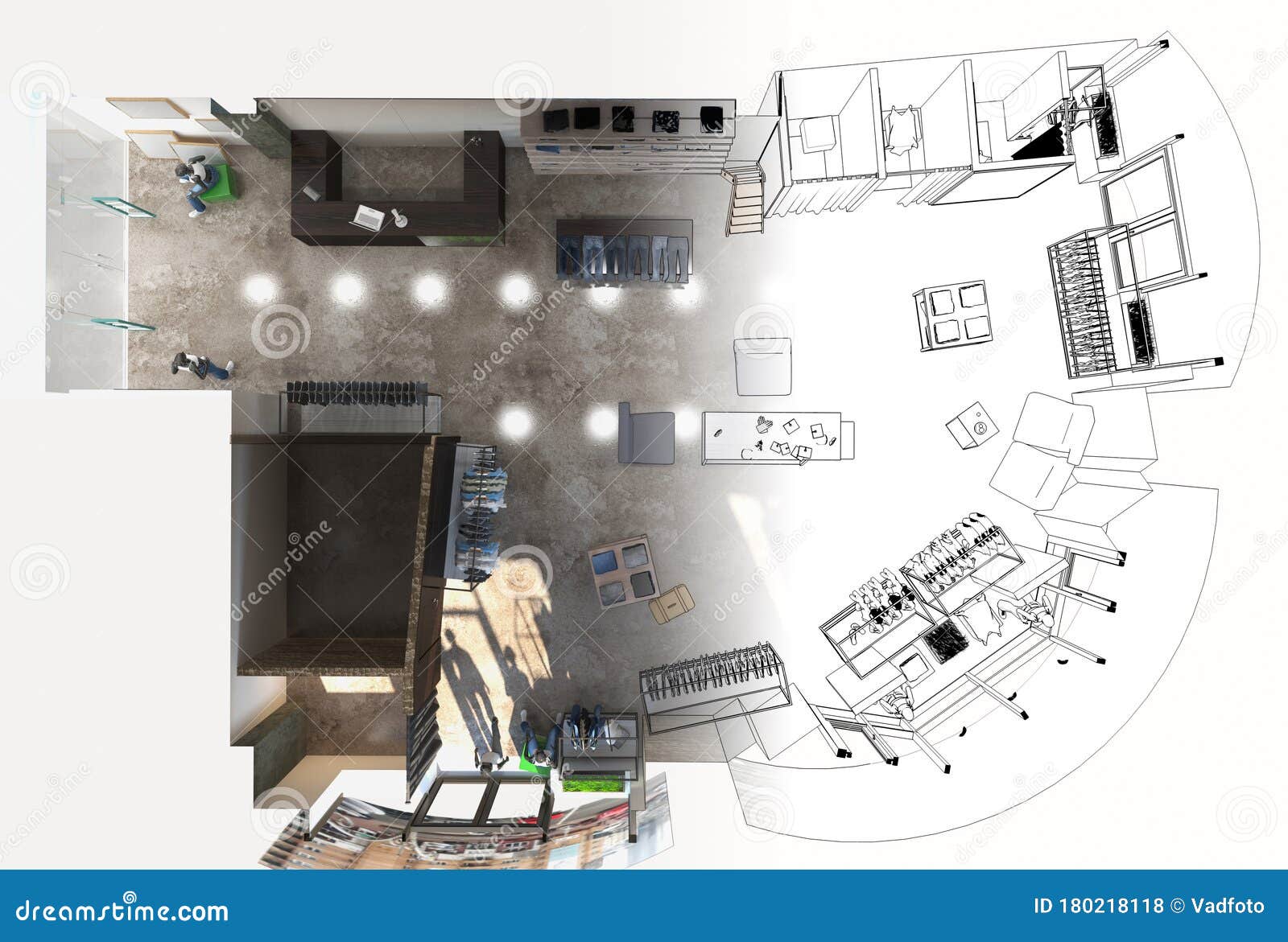 Clothing Store, Interior Visualization, 3D Illustration Stock ...