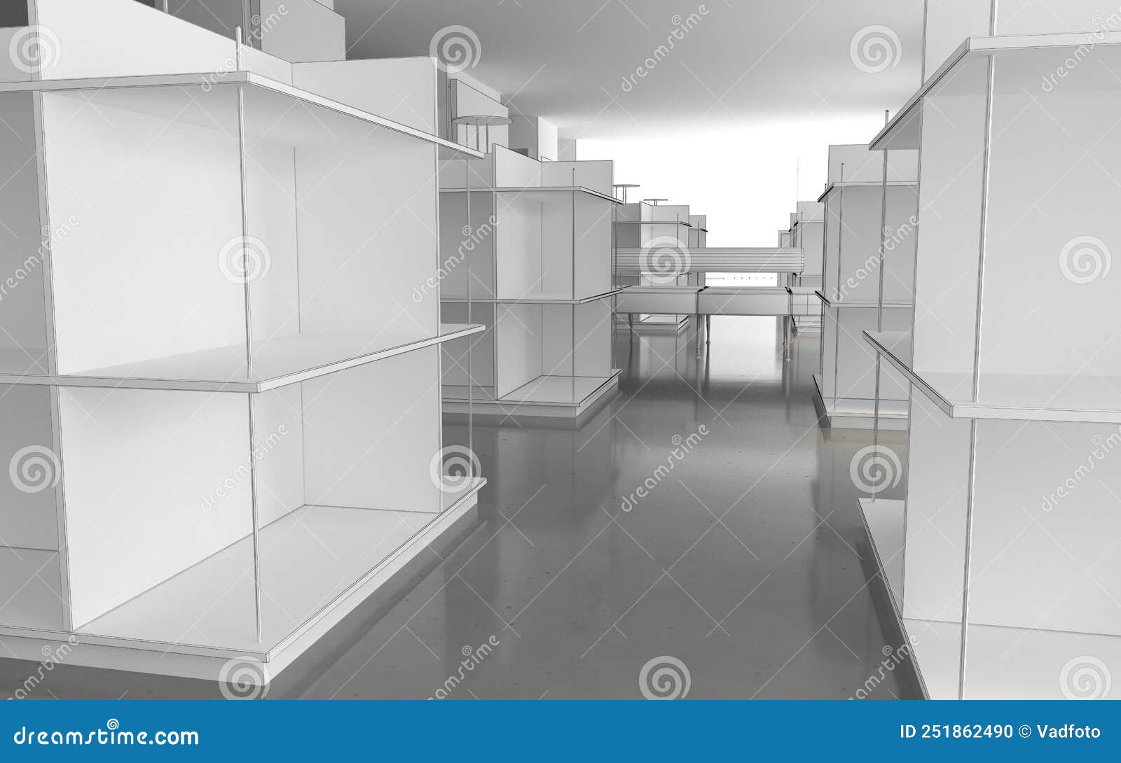 Commercial Premises, Shop, Interior Visualization, 3D Illustration ...