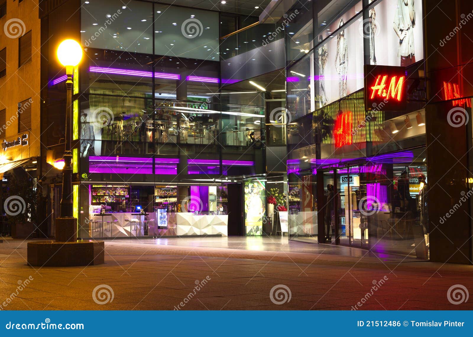 Shopping mall at night editorial photo. Image of life - 21512486