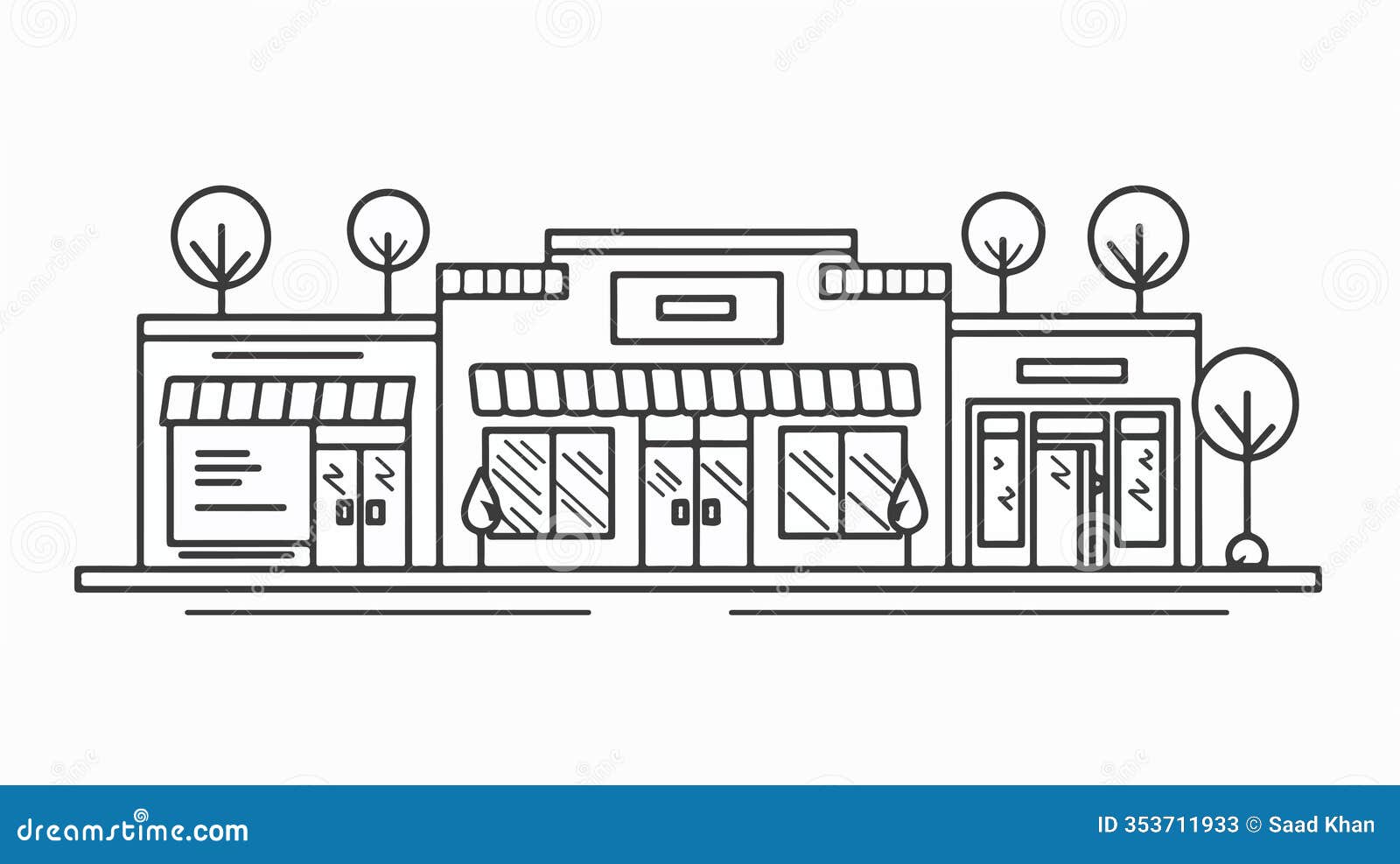 Modern Shopping Mall Outline Icon in Vector Illustration Stock Vector ...