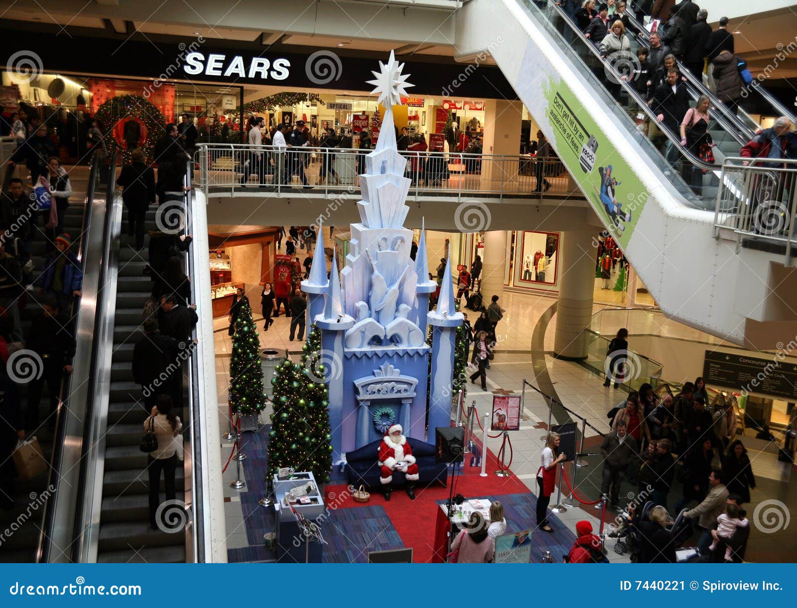Shopping Mall Santa editorial photo. Image of skylight - 7440221