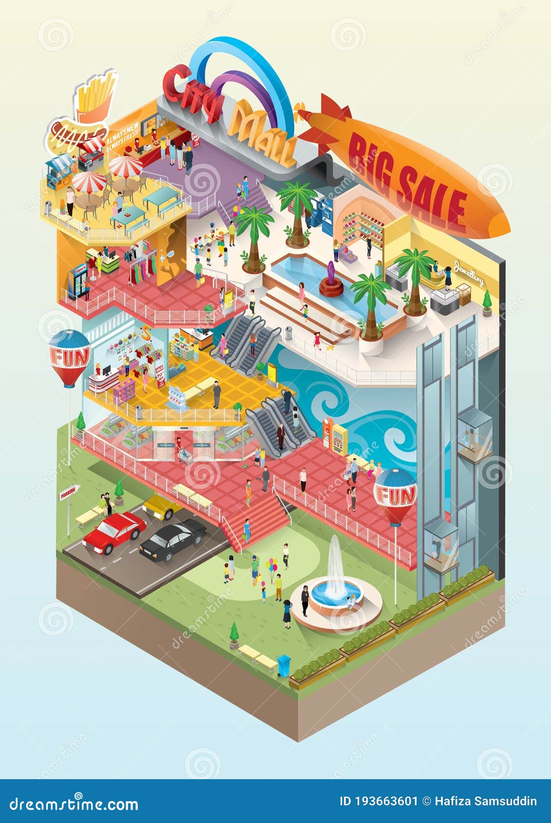 Shopping Mall. Vector Illustration Decorative Design Stock Vector ...