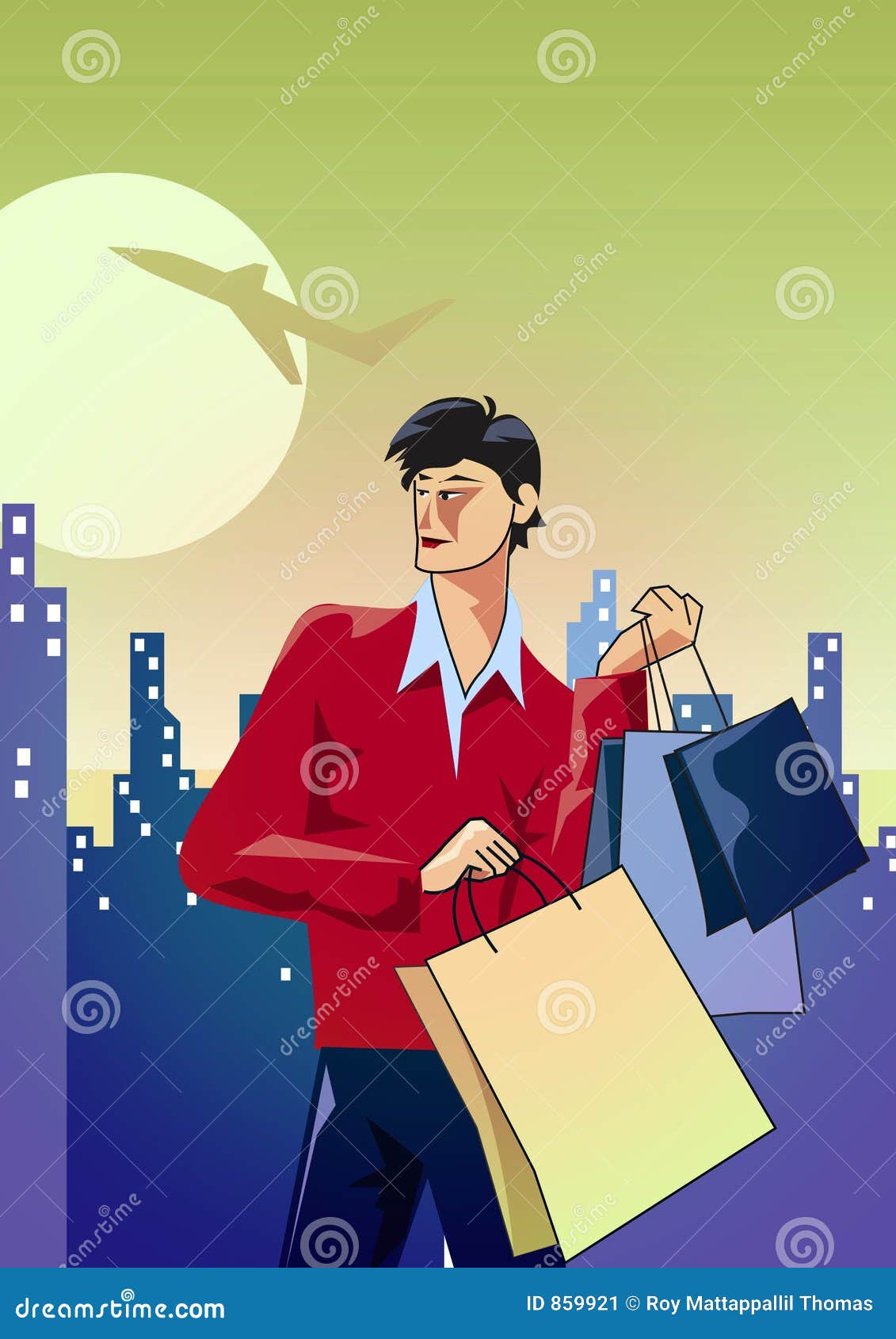 Shopping Man stock illustration. Illustration of discount - 859921