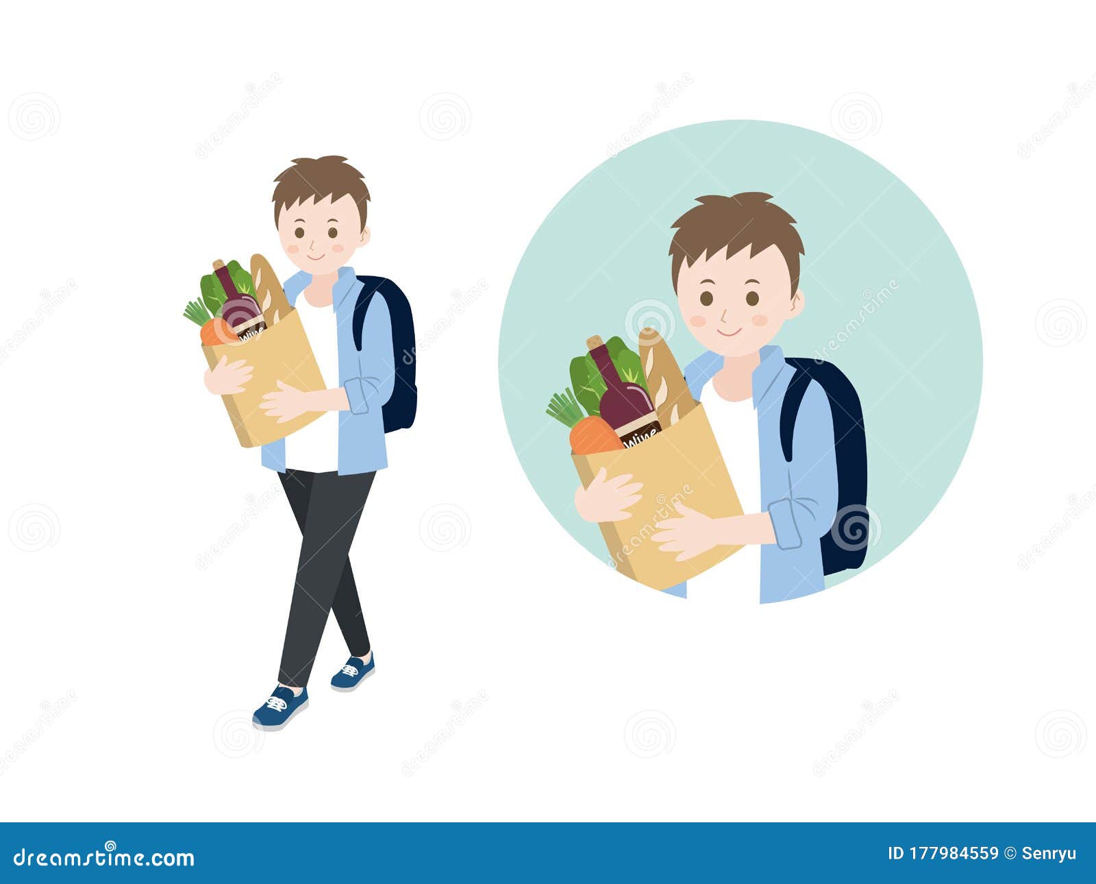 Shopping man stock vector. Illustration of adult, human - 177984559