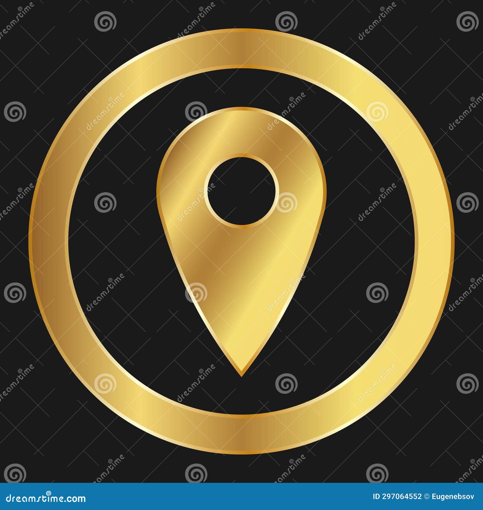 Shopping or Map Marker Simple Gold Icon for Apps and Websites Stock ...