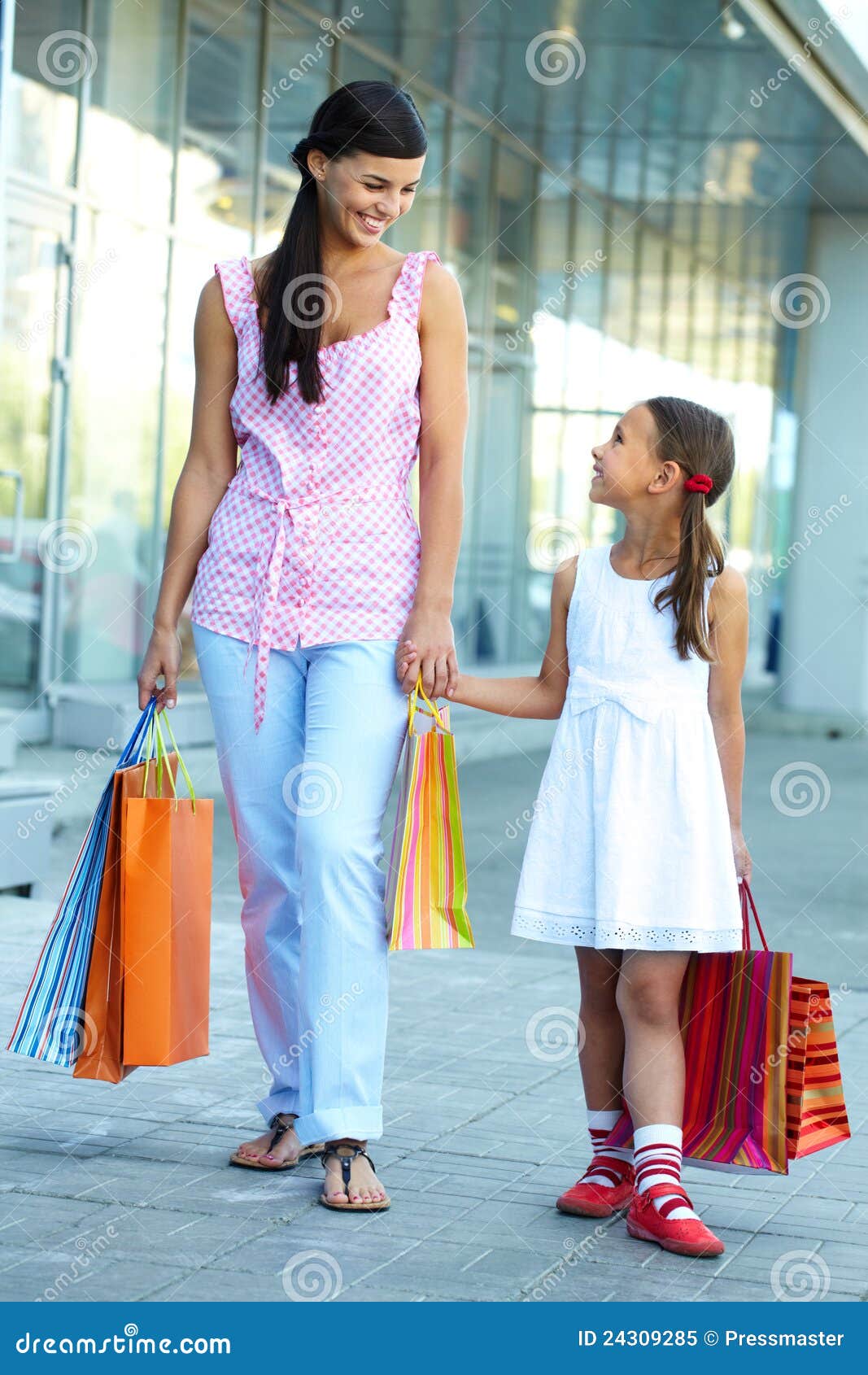 Shopping with mother stock image. Image of female, merchandise - 24309285