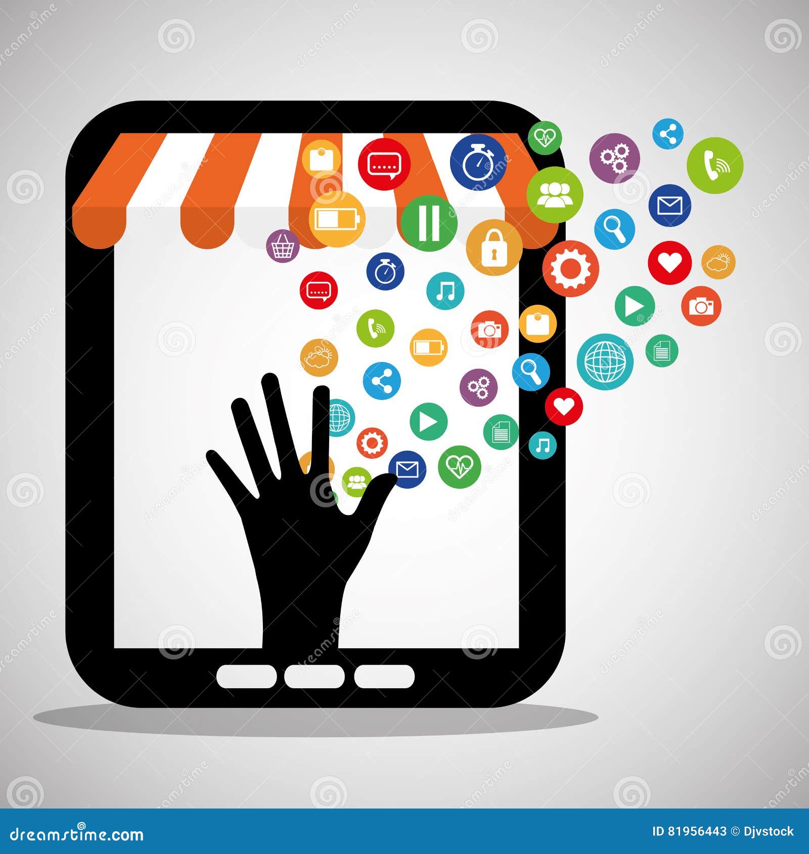 Shopping Online Store Virtual Technology Stock Illustration ...