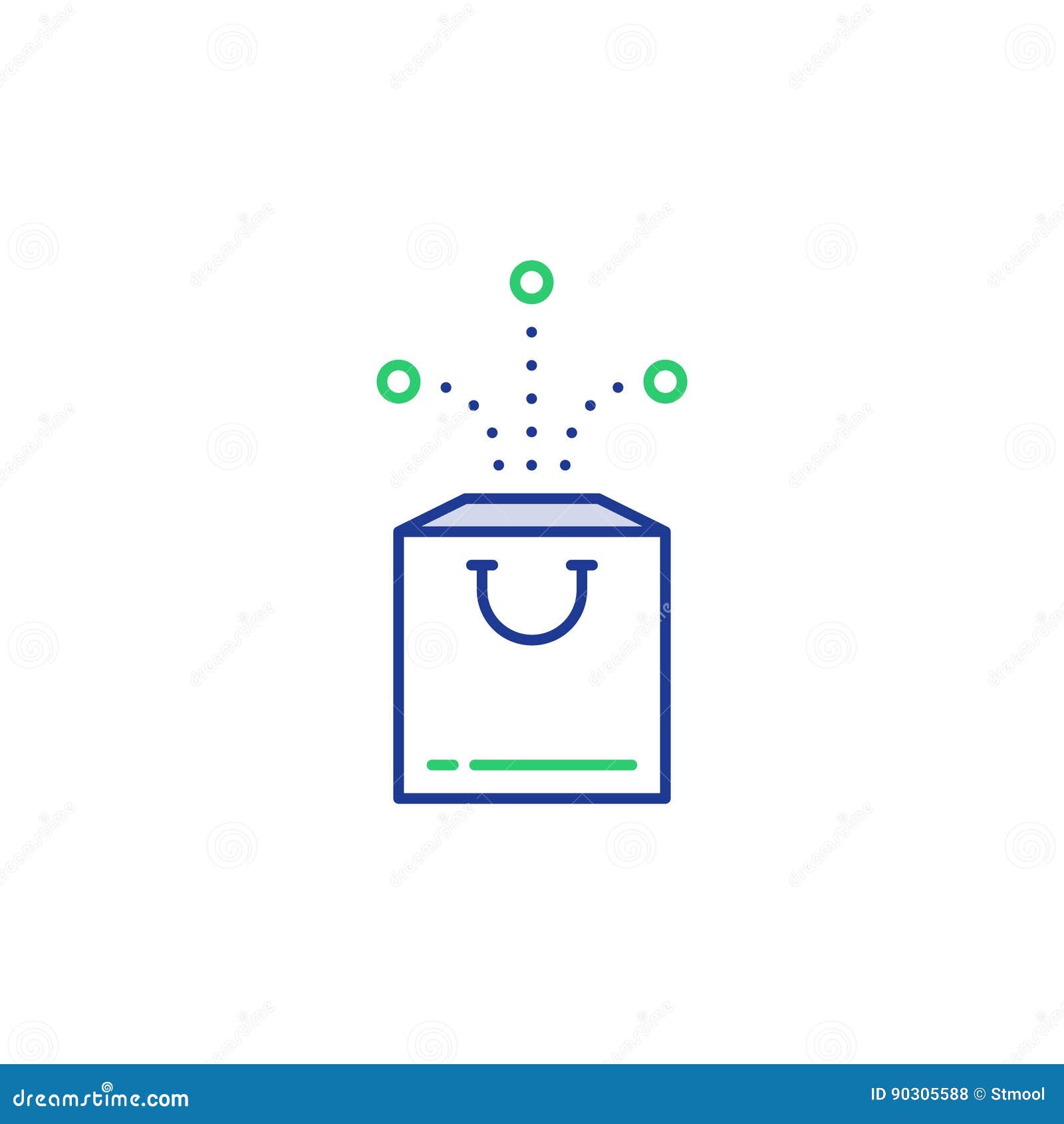 Shopping Order, Put Purchase in Bag, Package Offer, Linear Icon Stock ...