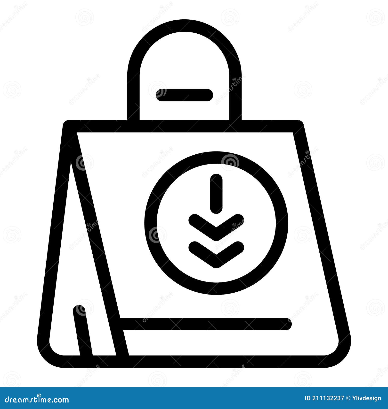 Shopping Pack Icon, Outline Style Stock Vector - Illustration of store ...