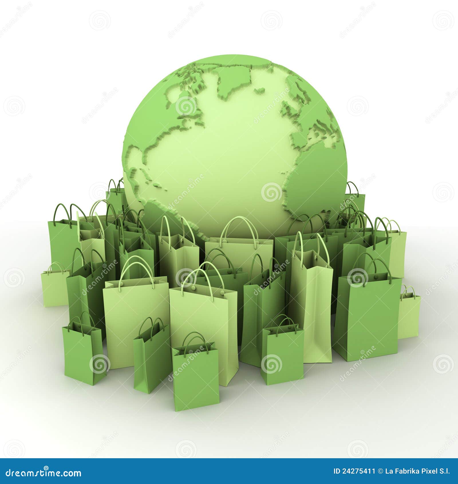 Shopping in pale green stock illustration. Illustration of shopping ...