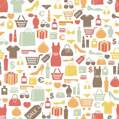 Shopping pattern stock vector. Illustration of background - 25081476
