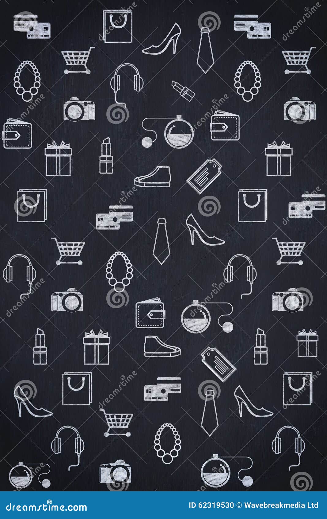 A Shopping Pattern of Different Items Stock Illustration - Illustration ...