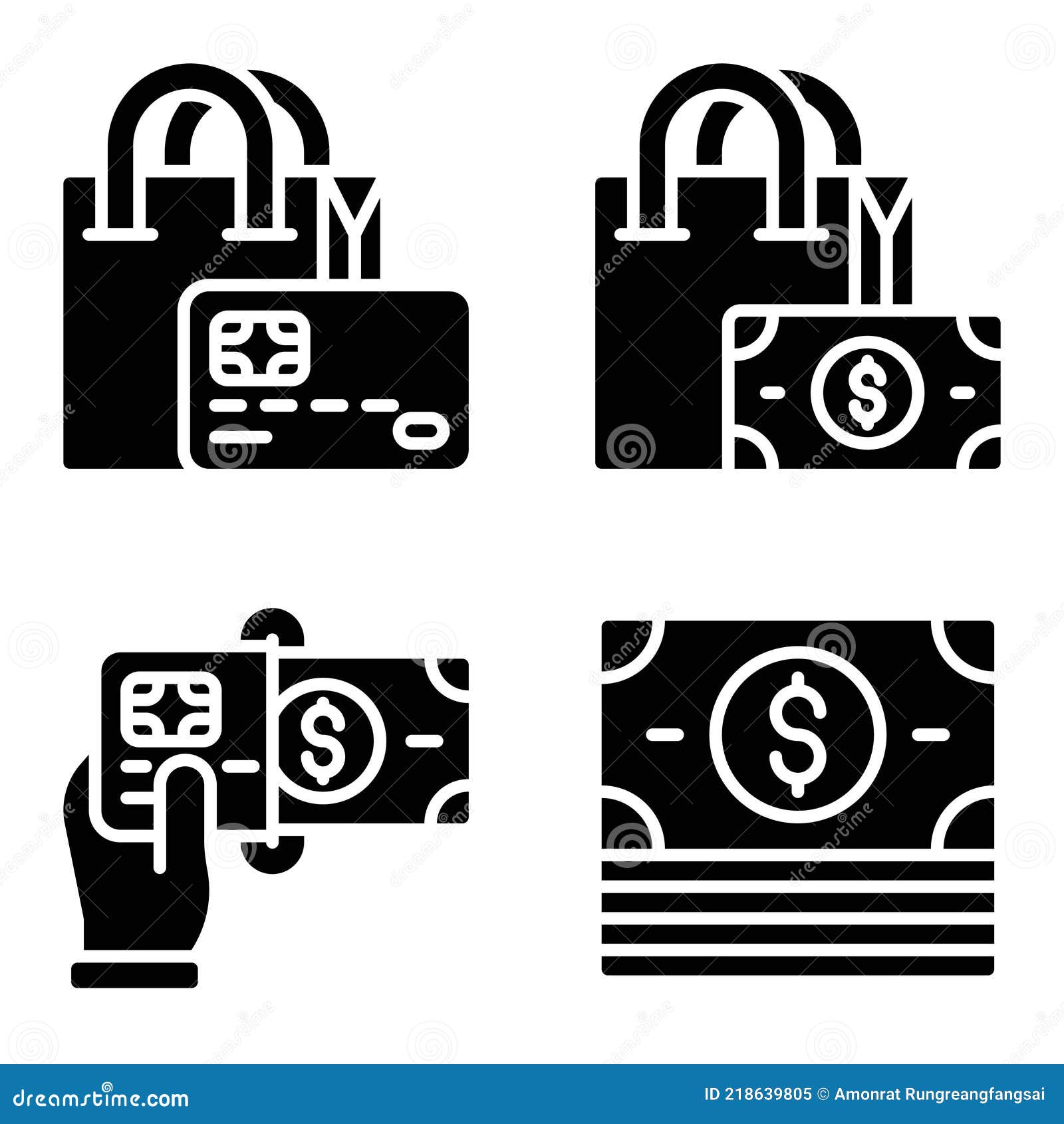 Shopping and Payment Icon Set Payment Related Vector Stock Vector ...