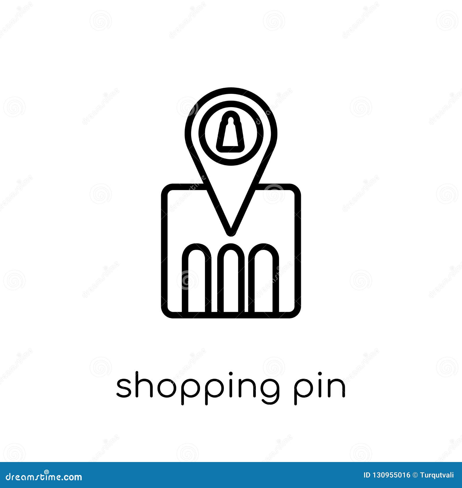 Shopping Pin Icon. Trendy Modern Flat Linear Vector Shopping Pin Stock ...