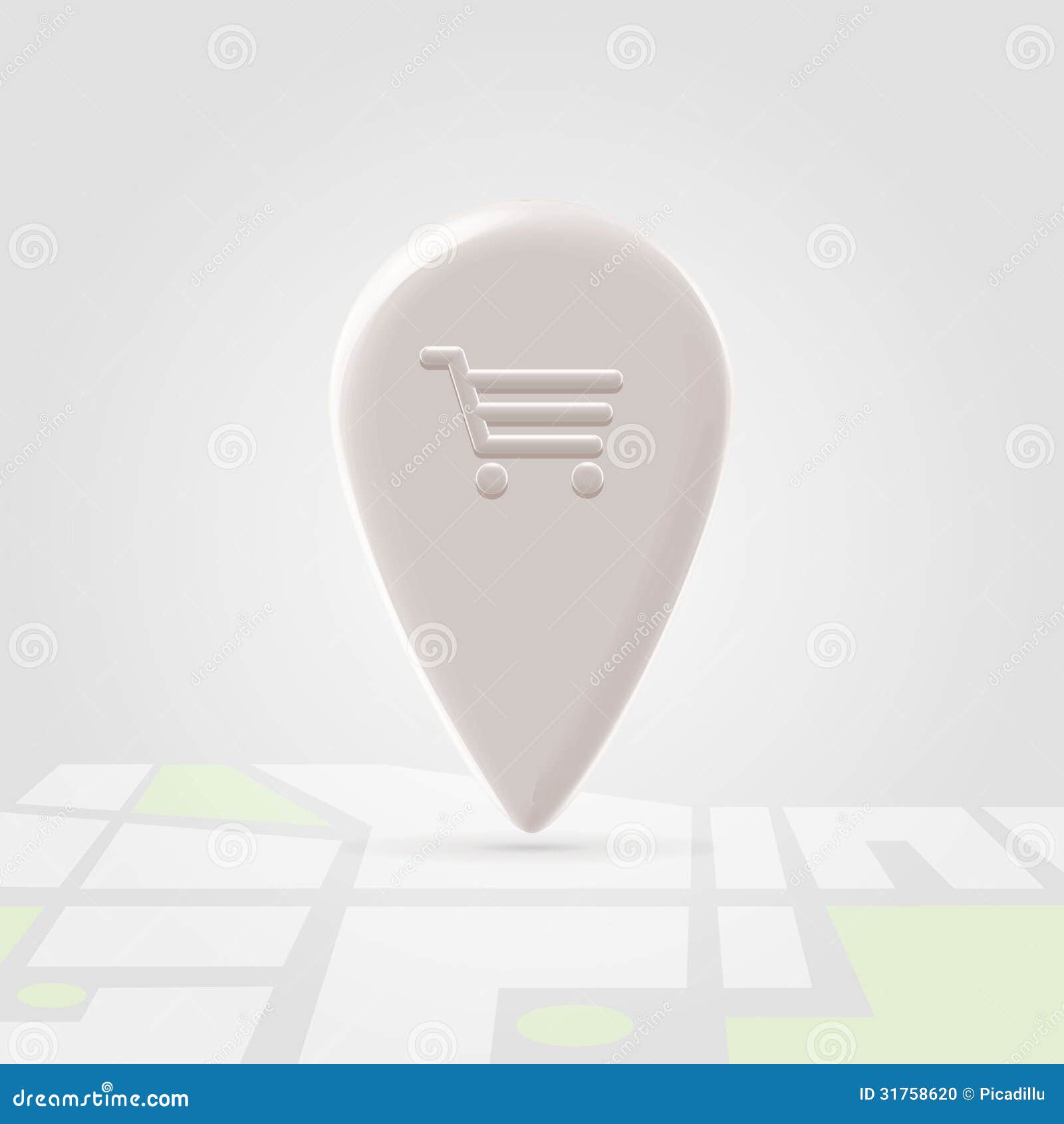 Shopping Place Pin Over Local Map Stock Vector - Illustration of ...