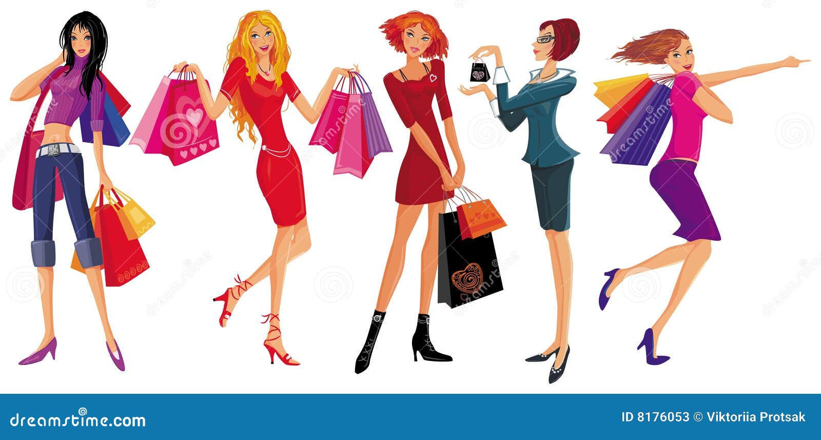 Pretty Girls Banners Series Vector Illustration | CartoonDealer.com ...