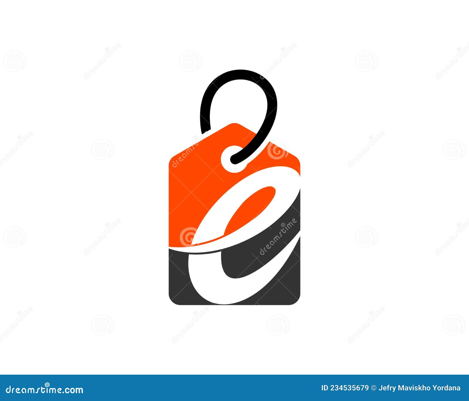 Shopping Price Tag with E Letter Initial Stock Illustration ...