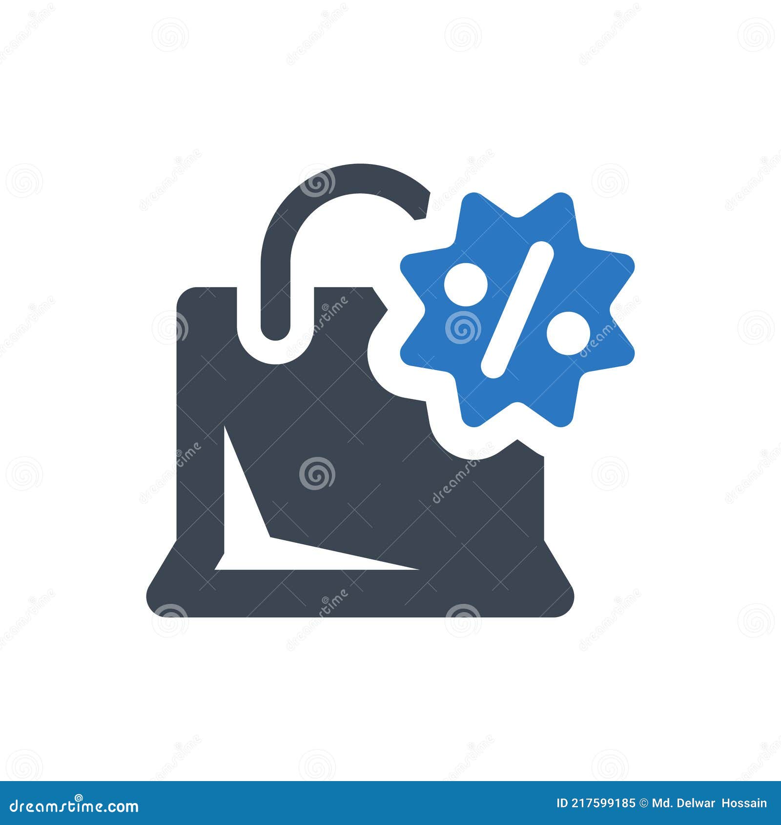 Shopping promotion icon stock vector. Illustration of promotion - 217599185