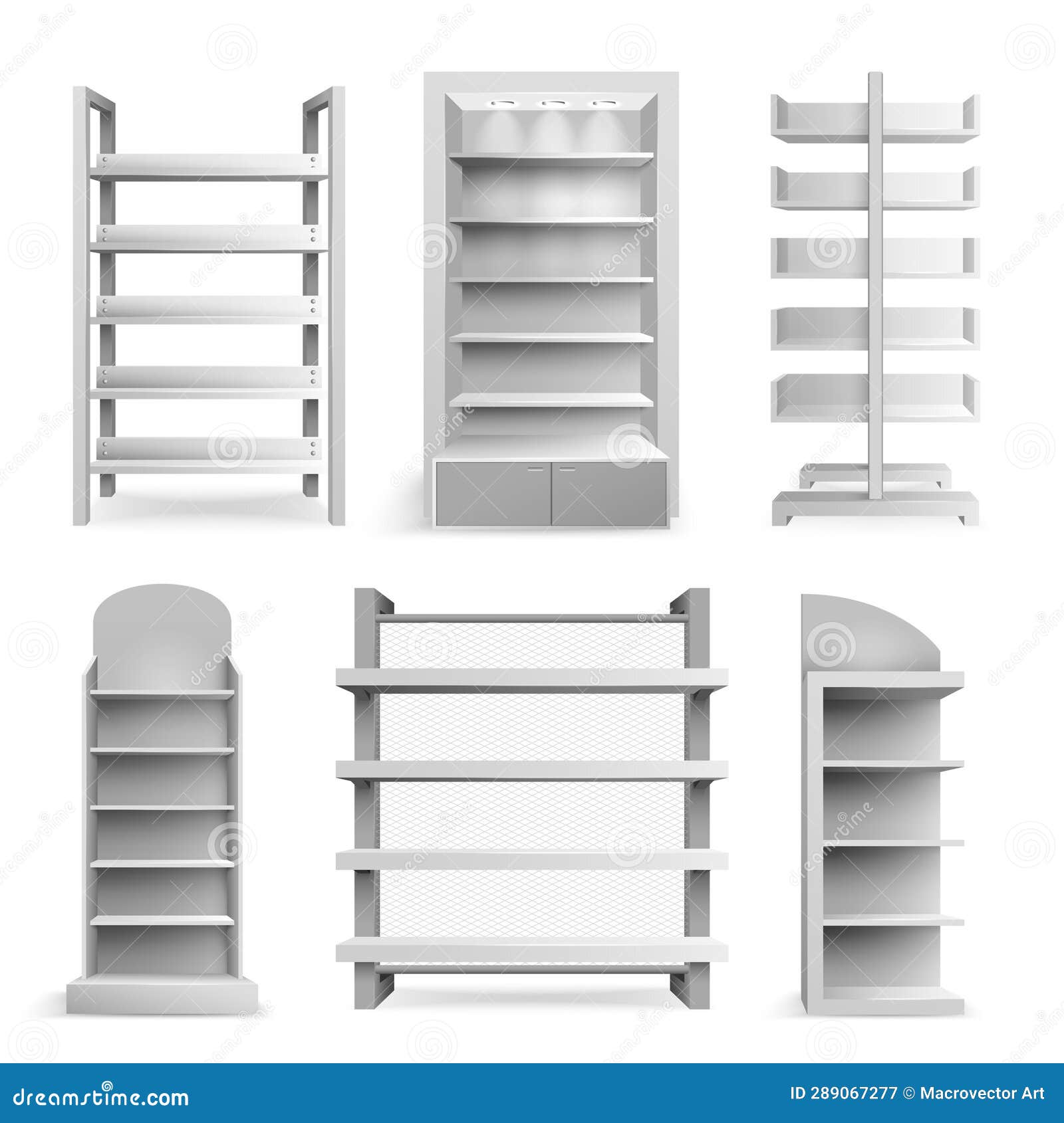 Shopping Racks Set stock vector. Illustration of light - 289067277