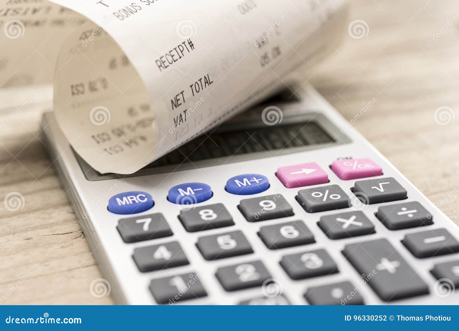 Shopping Receipt and Calculator Stock Photo - Image of desk, growth ...