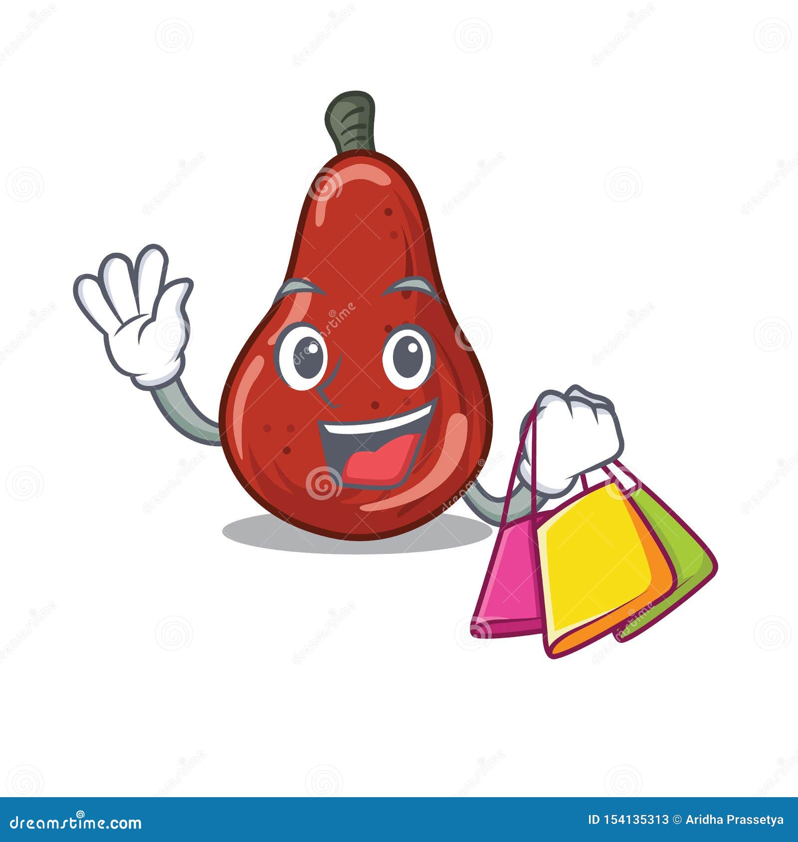 Shopping Red Pears in a Cartoon Basket Stock Vector - Illustration of ...