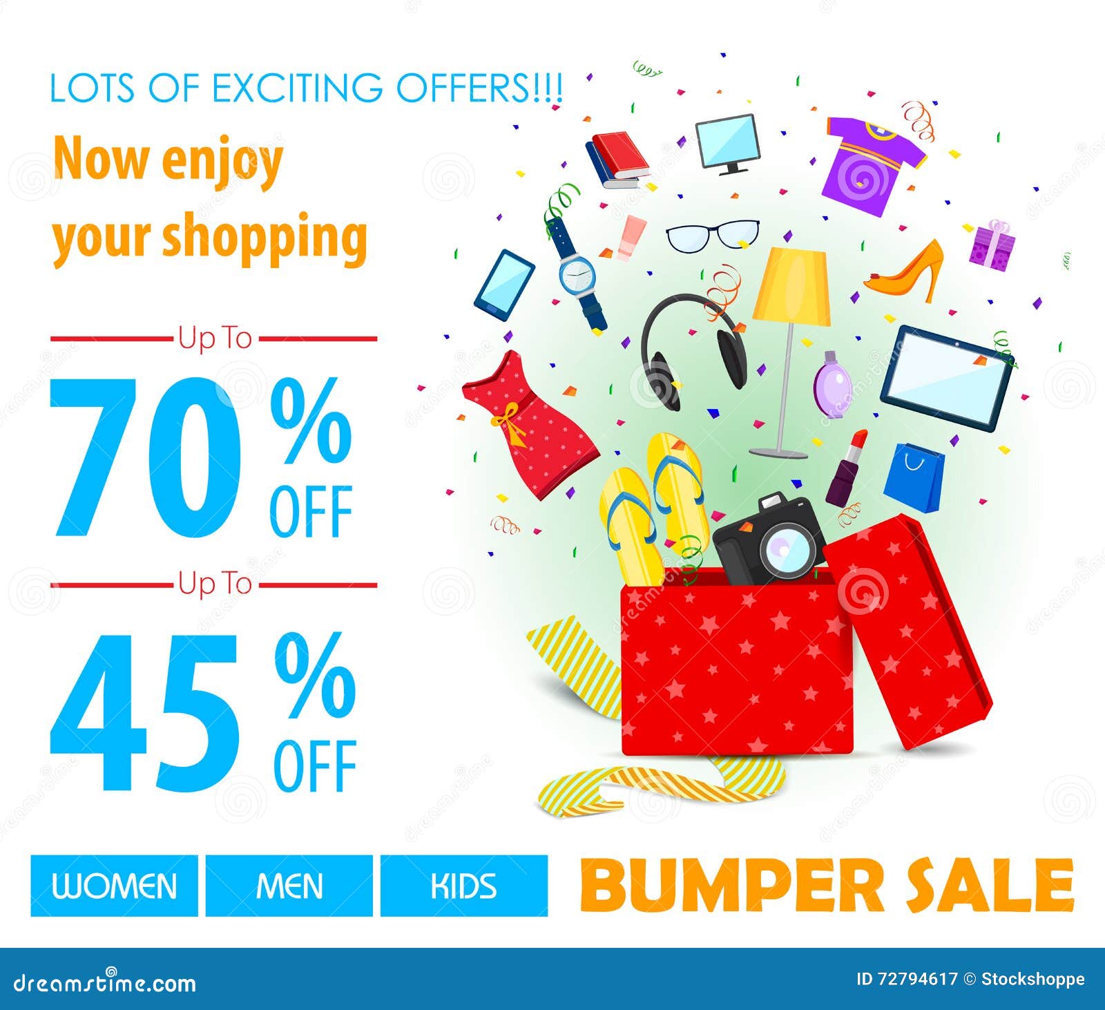 Shopping Sale Poster stock vector. Illustration of ecommerce - 72794617