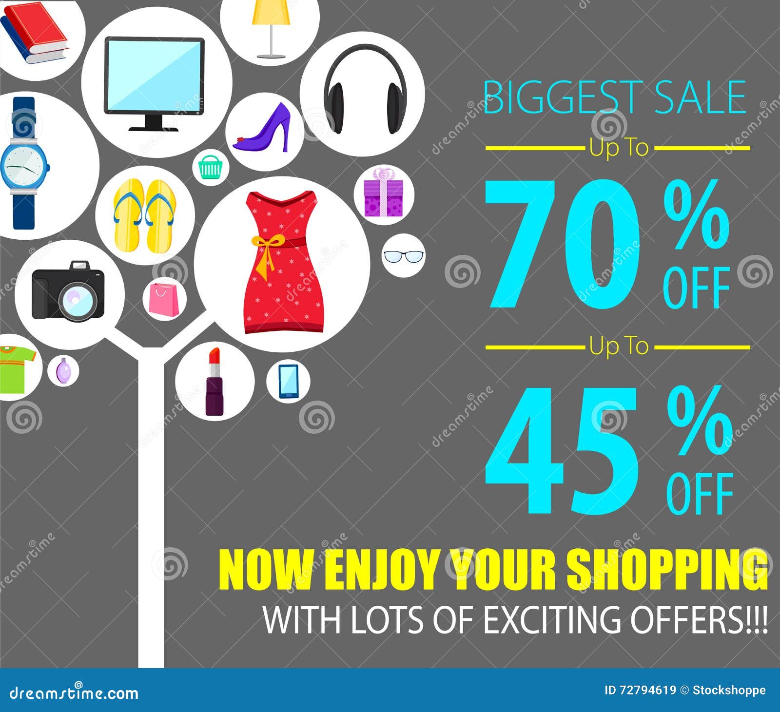 Shopping Sale Poster stock vector. Illustration of present - 72794619