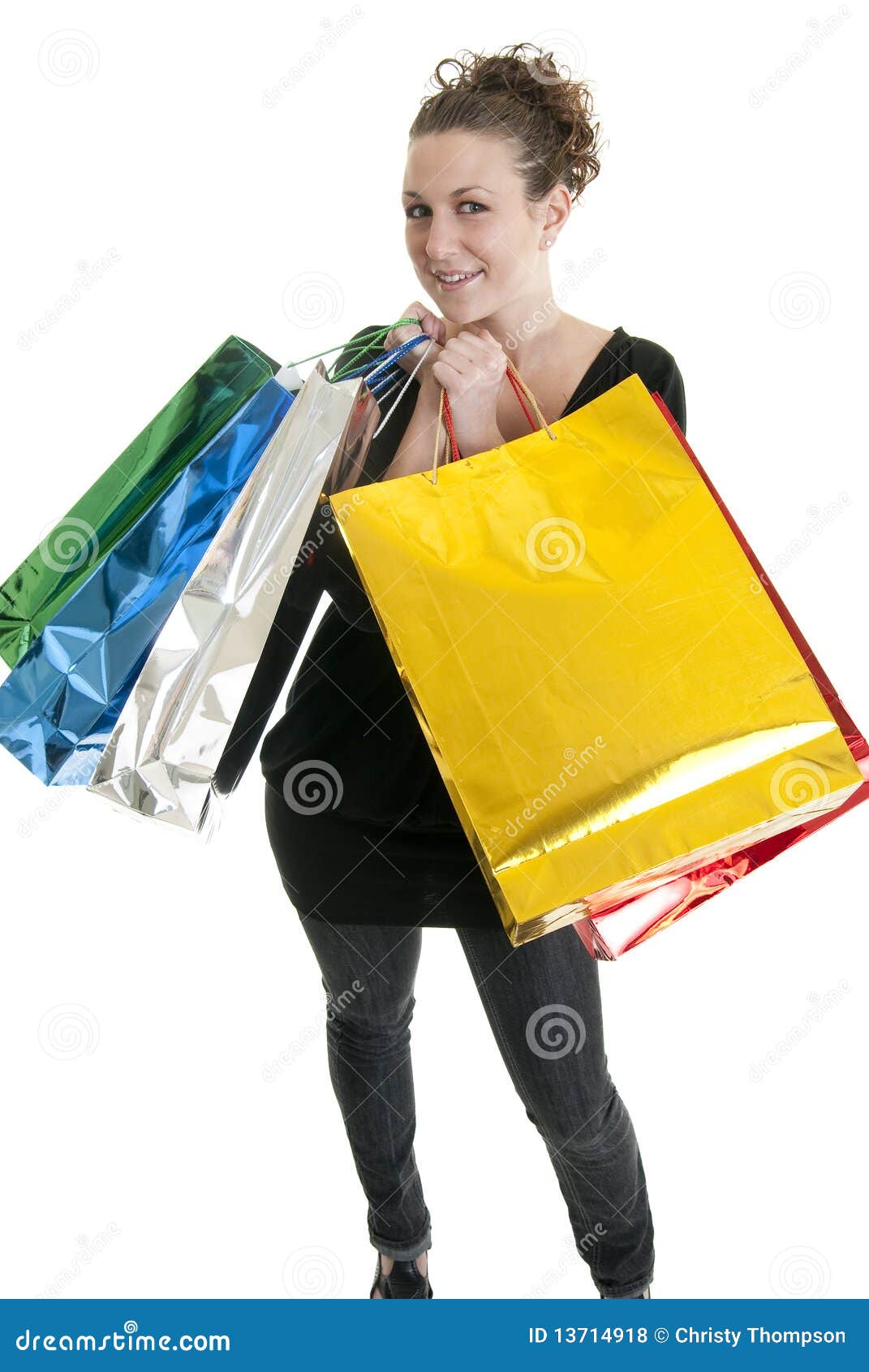 On a shopping spree stock photo. Image of young, smiling - 13714918