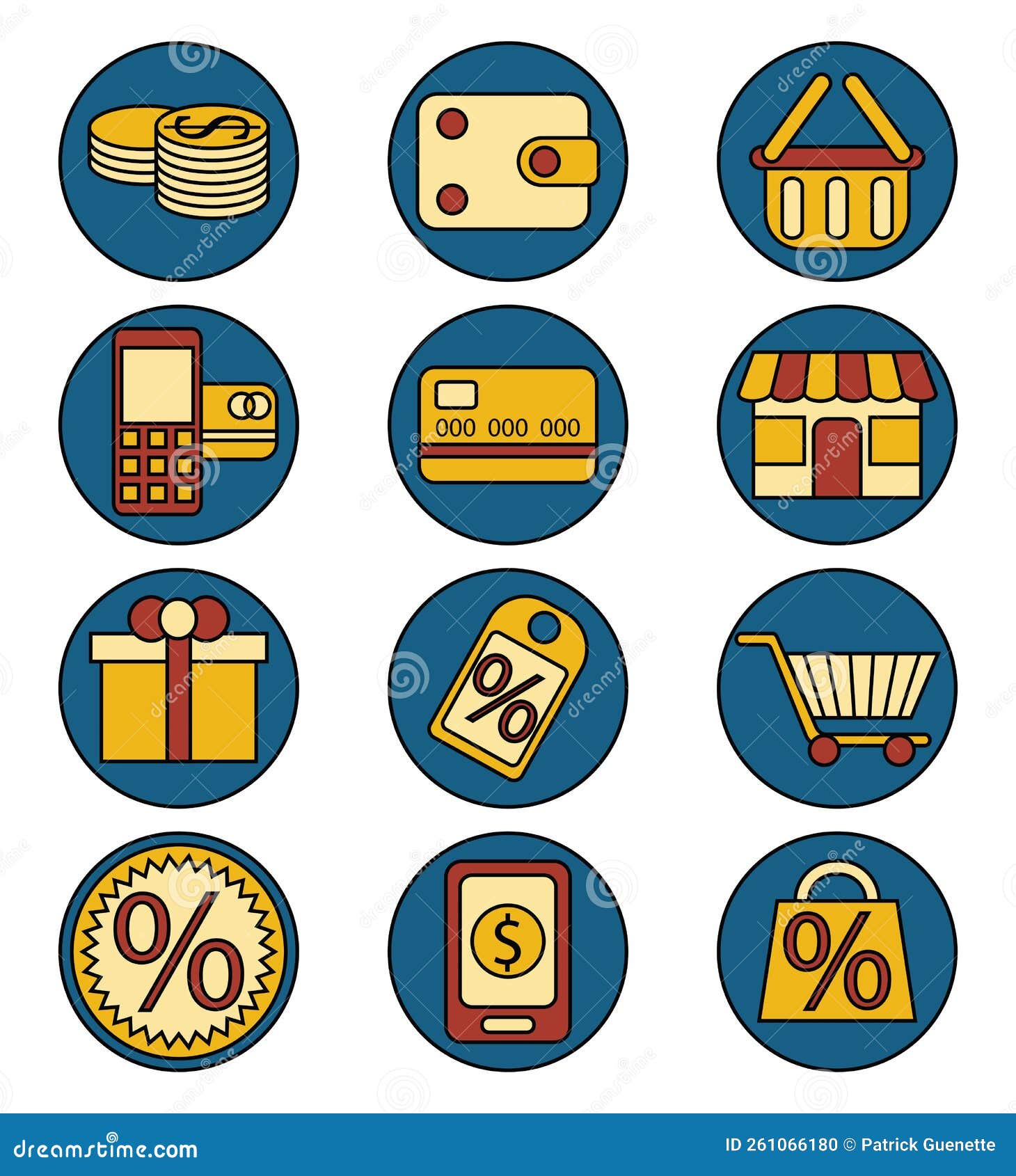 Shopping spree, icon stock vector. Illustration of pattern - 261066180