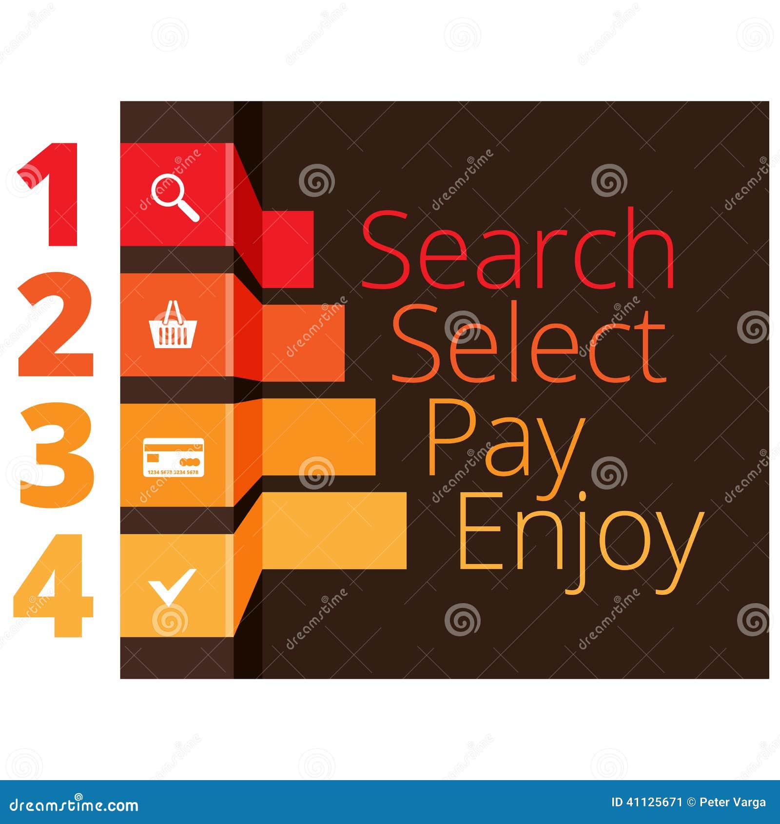 Shopping Steps Infographic Chart Stock Vector - Illustration of ...