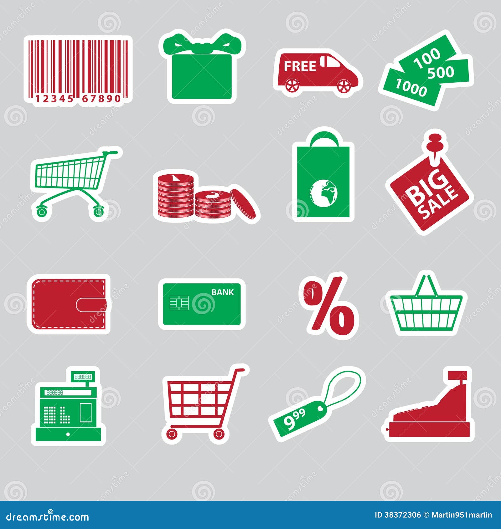 Shopping Stickers Set Eps10 Stock Vector - Illustration of credit ...