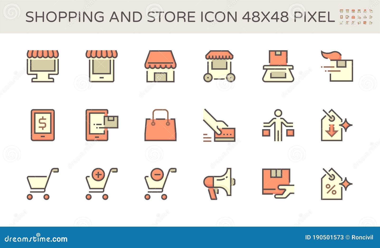 Shopping and Store Front Icon Stock Vector - Illustration of perfect ...