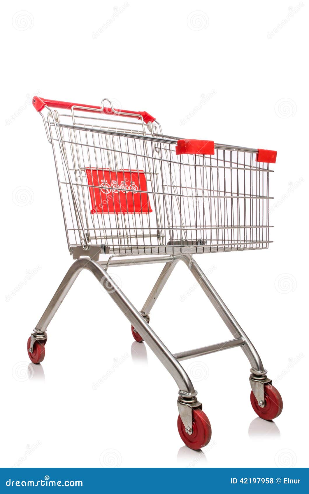 Shopping Supermarket Trolley Isolated Stock Photo - Image of push ...