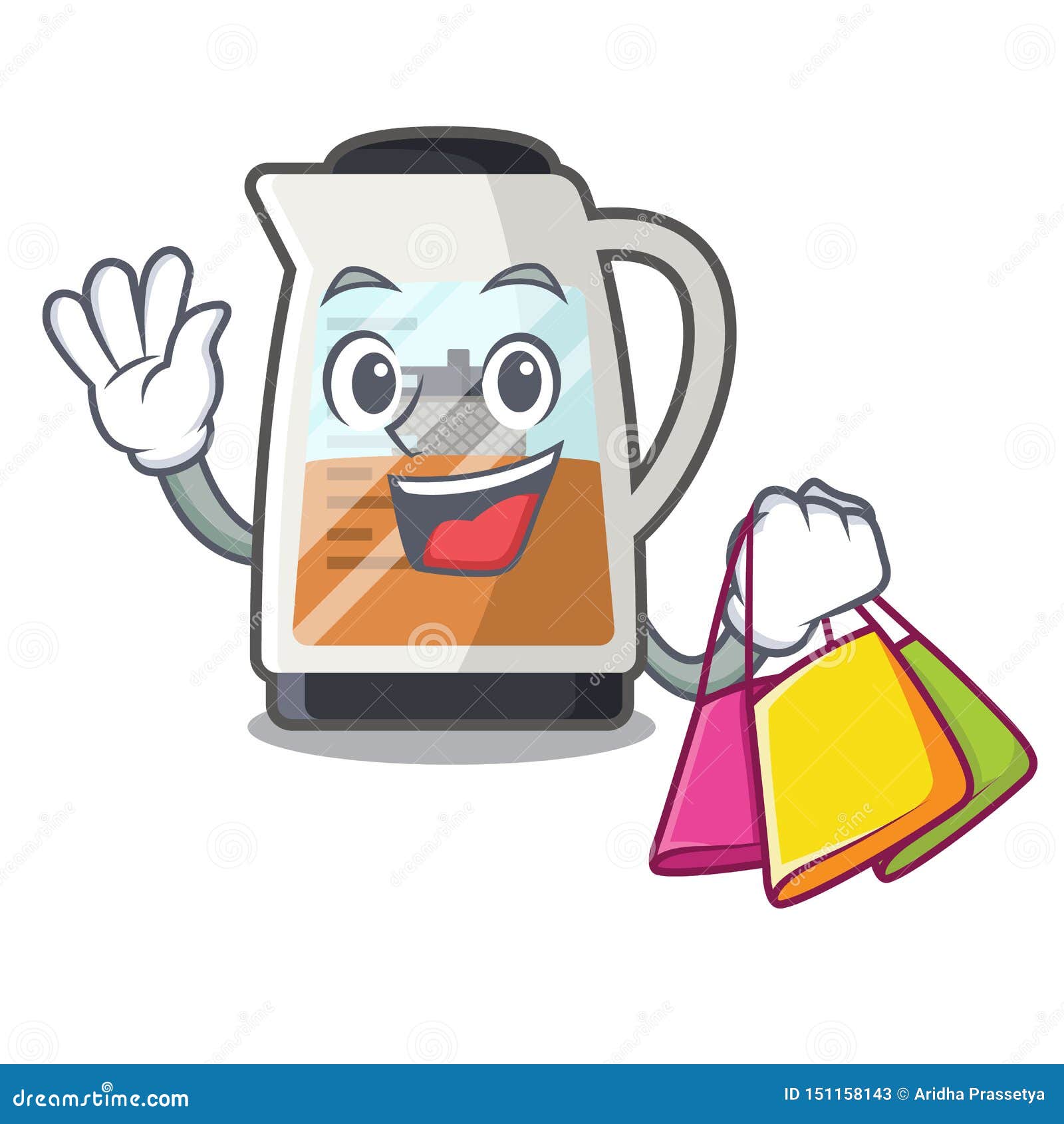 Shopping Tea Maker in the Cartoon Shape Stock Vector - Illustration of ...