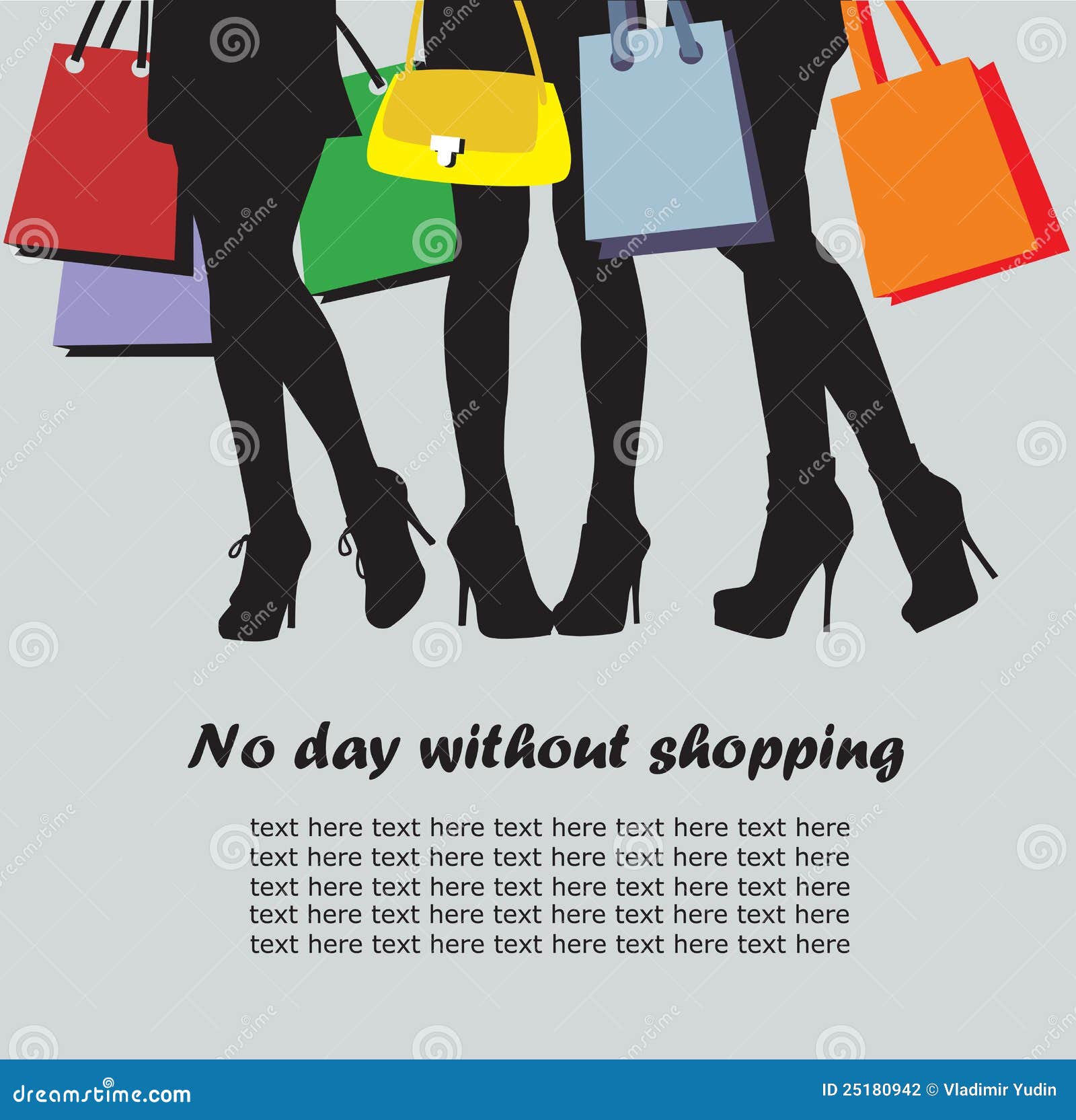 Shopping time stock vector. Illustration of gifts, colorful - 25180942