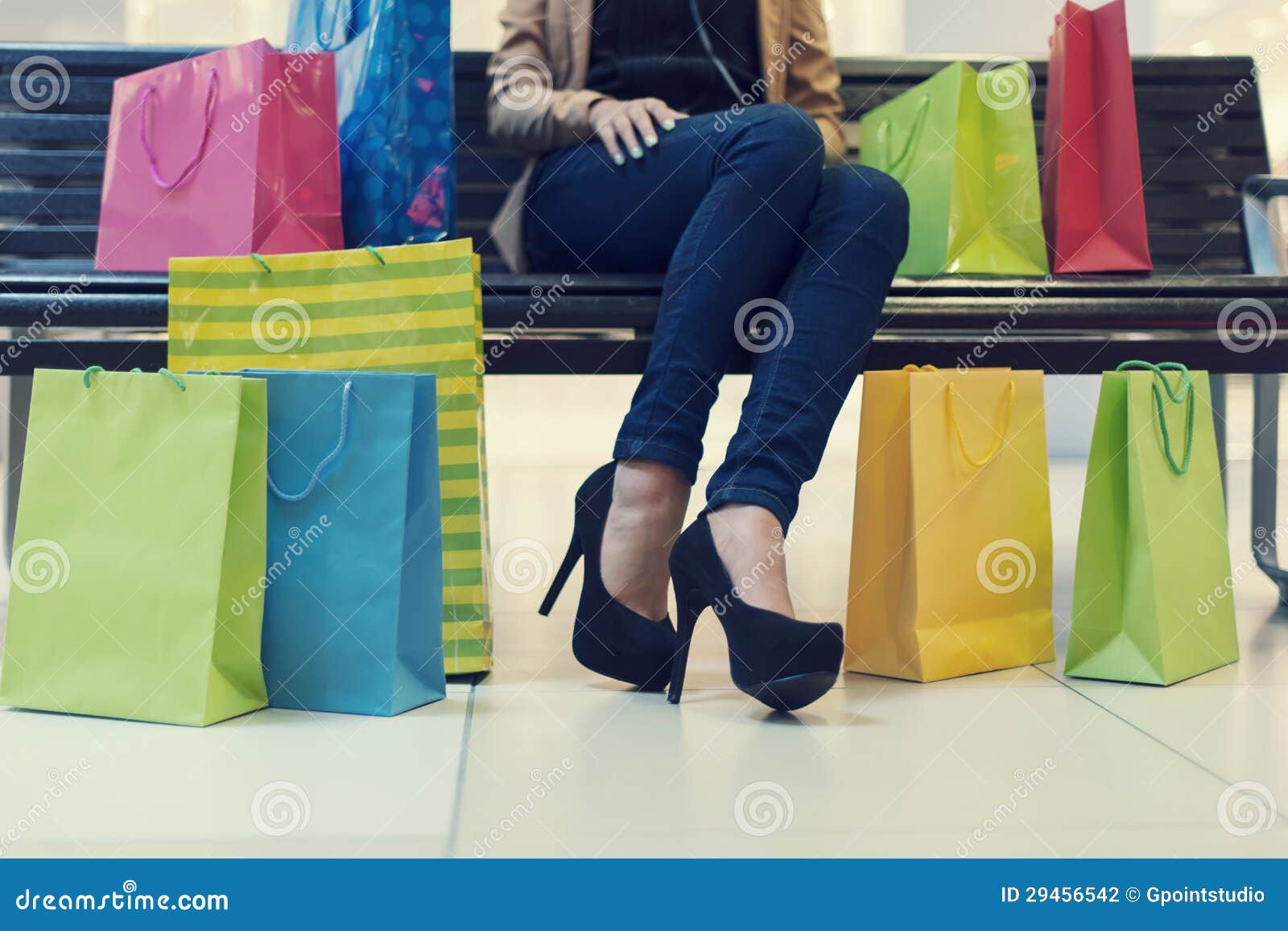 Shopping time stock photo. Image of adult, blue, floor - 29456542
