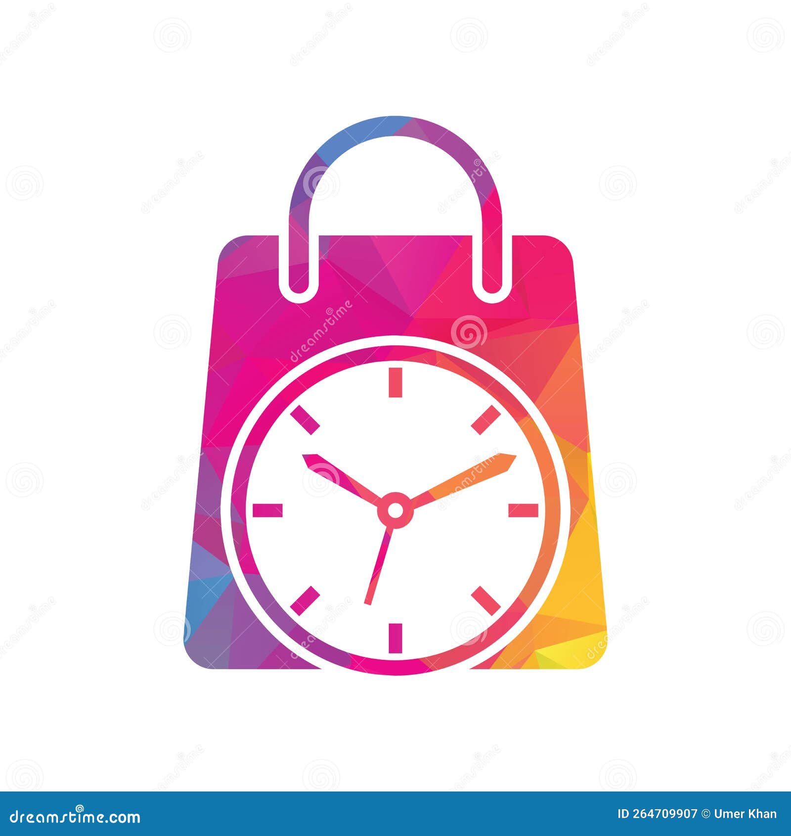 Shopping Time Vector Logo Design. Stock Vector - Illustration of design ...