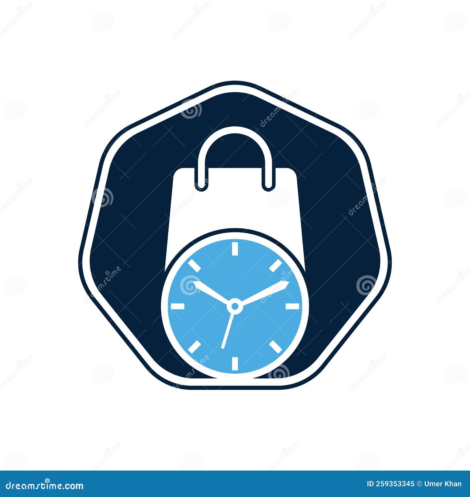 Shopping Time Vector Logo Design Stock Vector - Illustration of mart ...