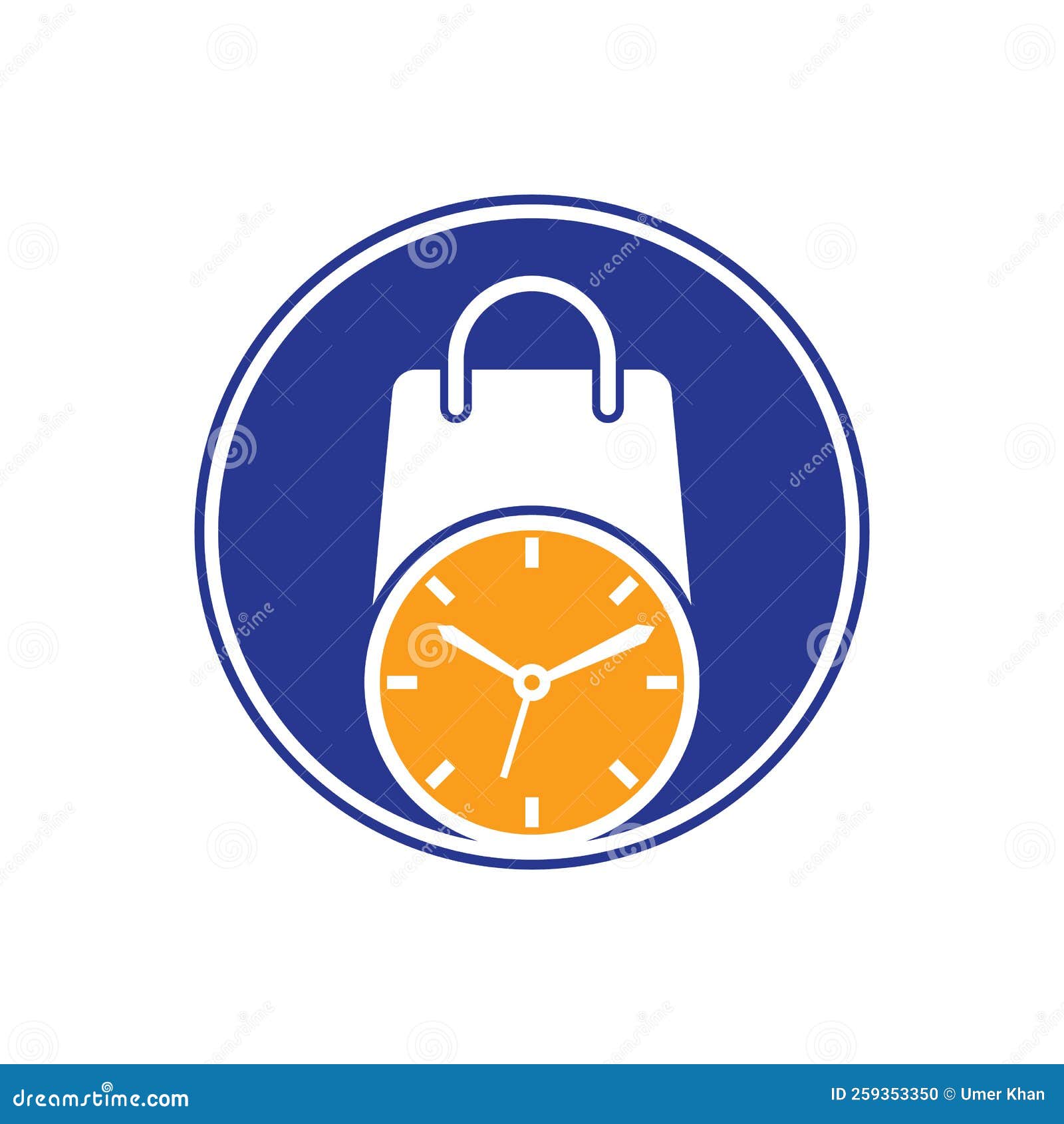 Shopping Time Vector Logo Design Stock Vector - Illustration of ...