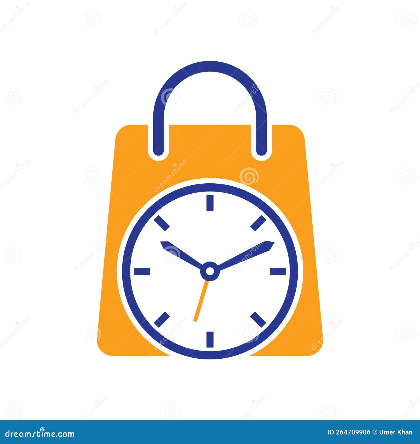 Shopping Time Vector Logo Design. Stock Vector - Illustration of icon ...