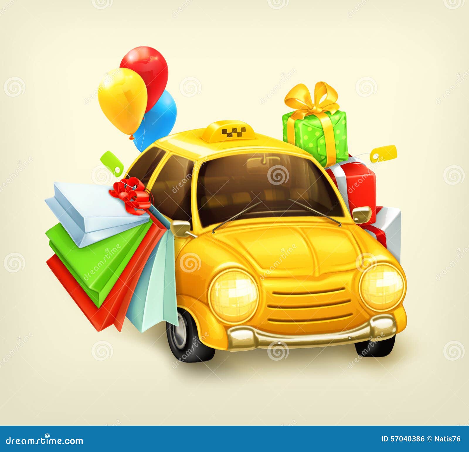 Shopping tour on car stock vector. Illustration of illustrations - 57040386