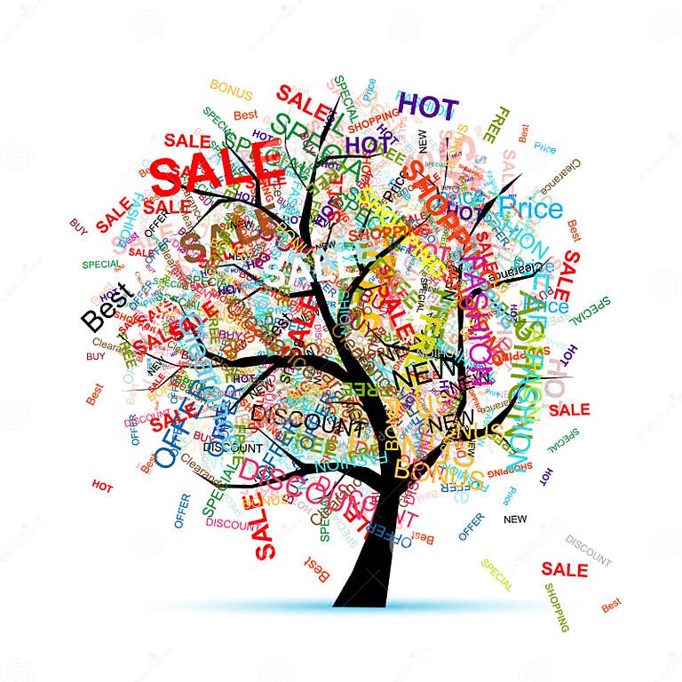 Shopping Tree Concept for Your Design Stock Vector - Illustration of ...