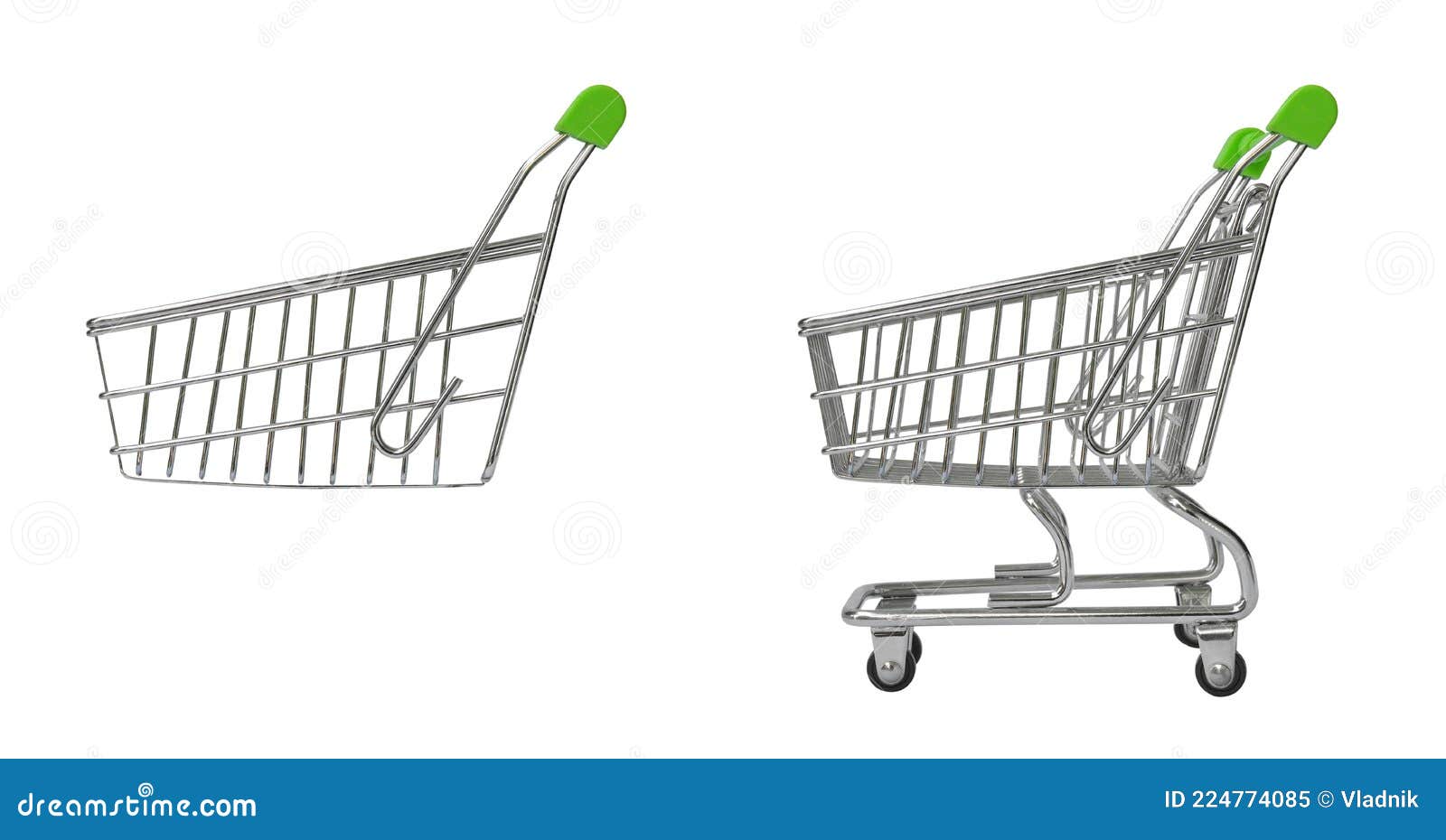 Shopping Trolley and Basket Front Stock Image - Image of cart, buyer ...