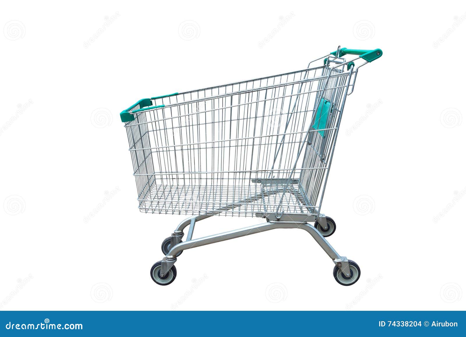 Shopping Trolley Isolated on White Background Stock Photo - Image of ...