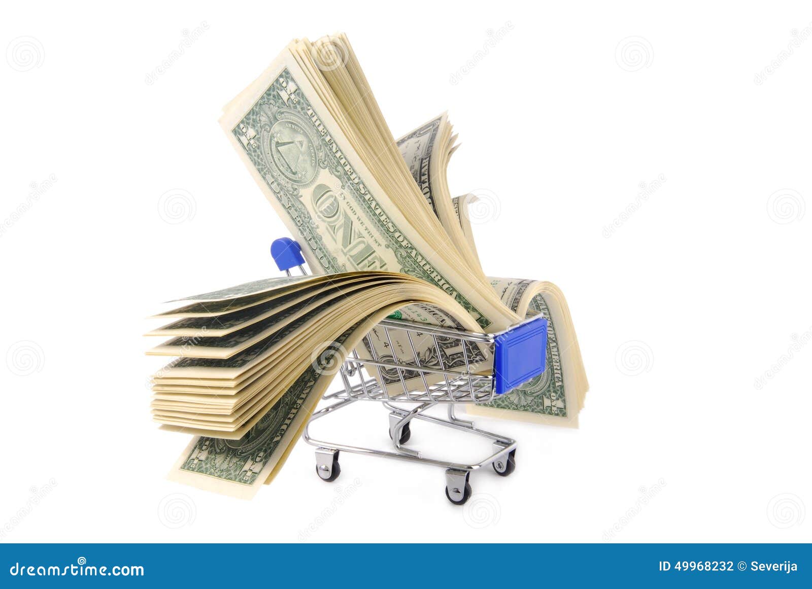 Shopping trolley money stock photo. Image of cart, commerce - 49968232
