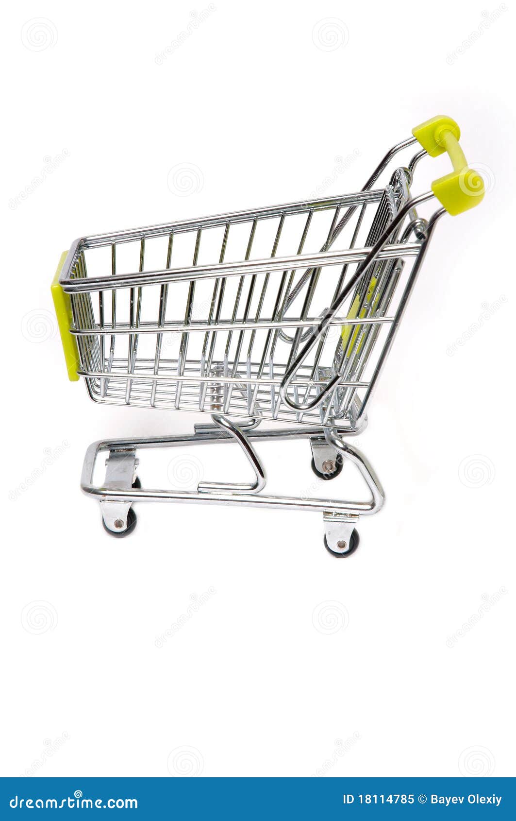 Shopping Trolley. Side View Stock Image - Image of business, chrome ...