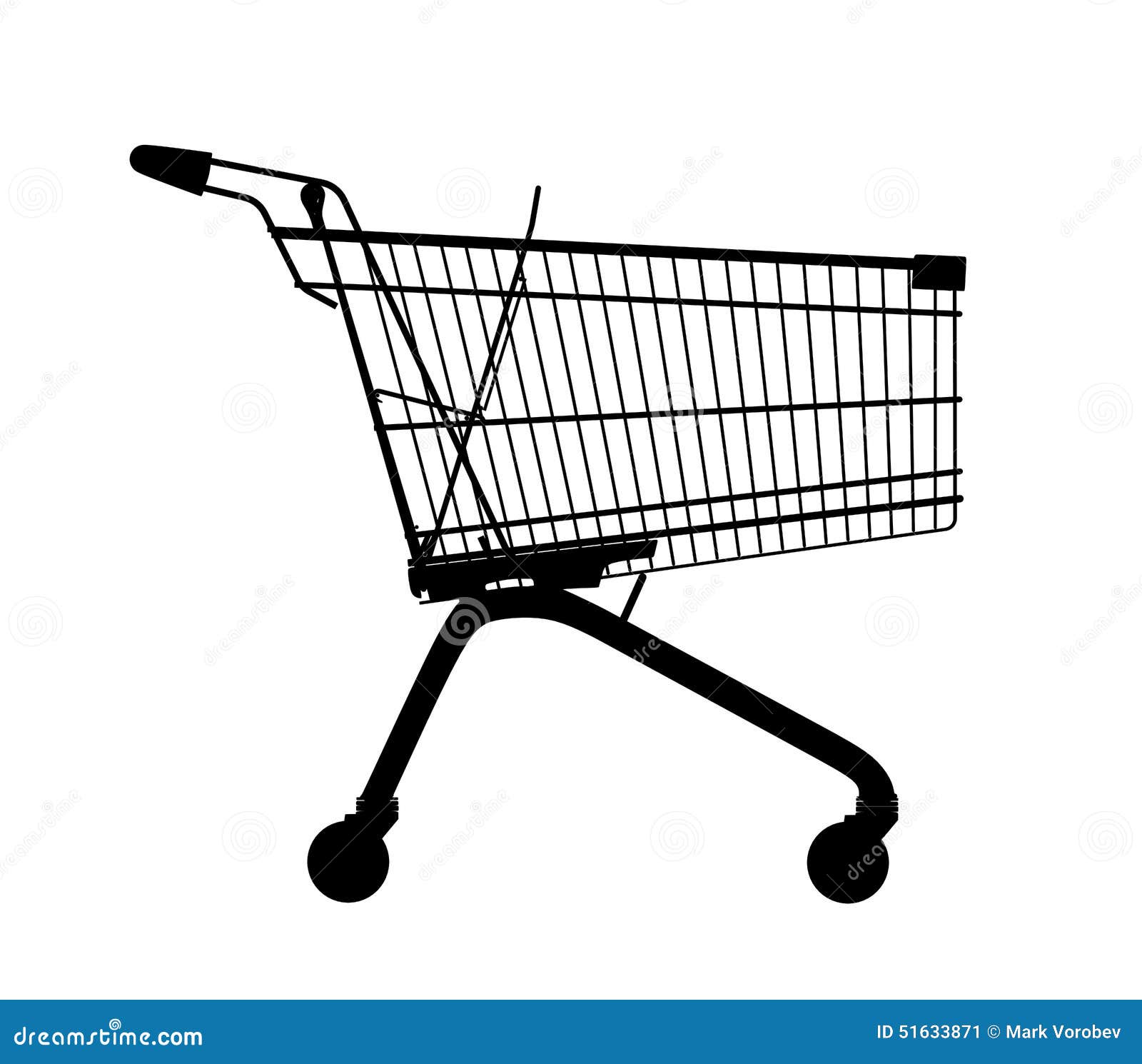 Shopping Trolley Silhouette Stock Illustration - Illustration of ...